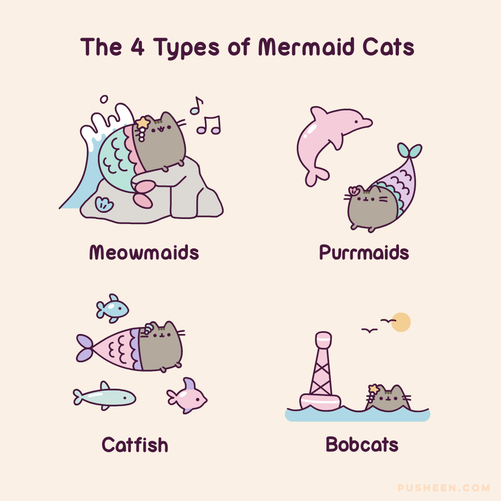 The 4 Types of Mermaid Cats – Pusheen Shop