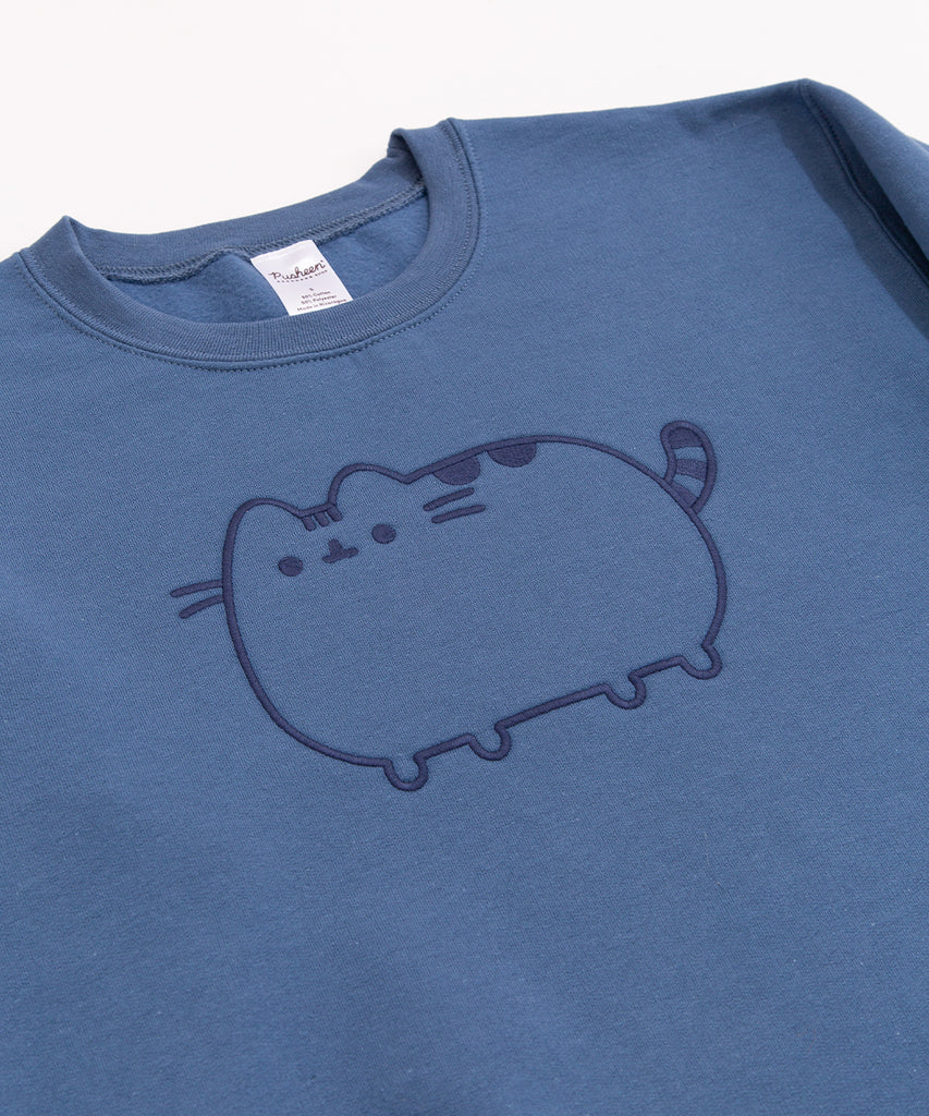 Pusheen Blue Embroidered Unisex Sweatshirt – Pusheen Shop